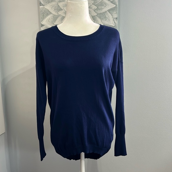 Derek Heart | Sweaters | Navy Blue Sweater With Zipper Down Back | Poshmark